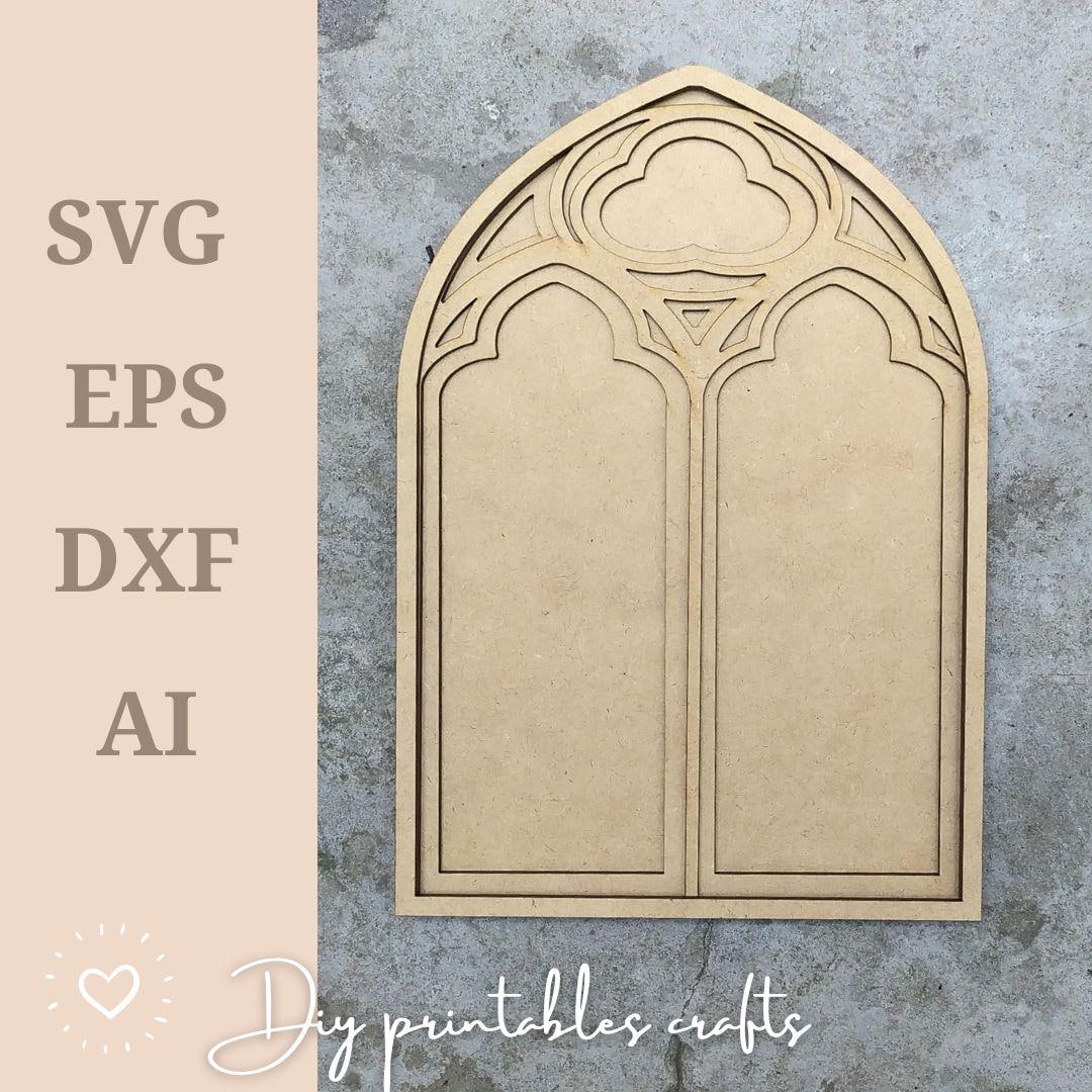 Gothic Window SVG, Multilayer, Cathedral, Papercut, Svg Dxf Laser Cut ...