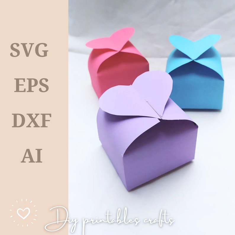 Laser Cut Heart Box Template SVG, Favor Box (digital Download) - Etsy