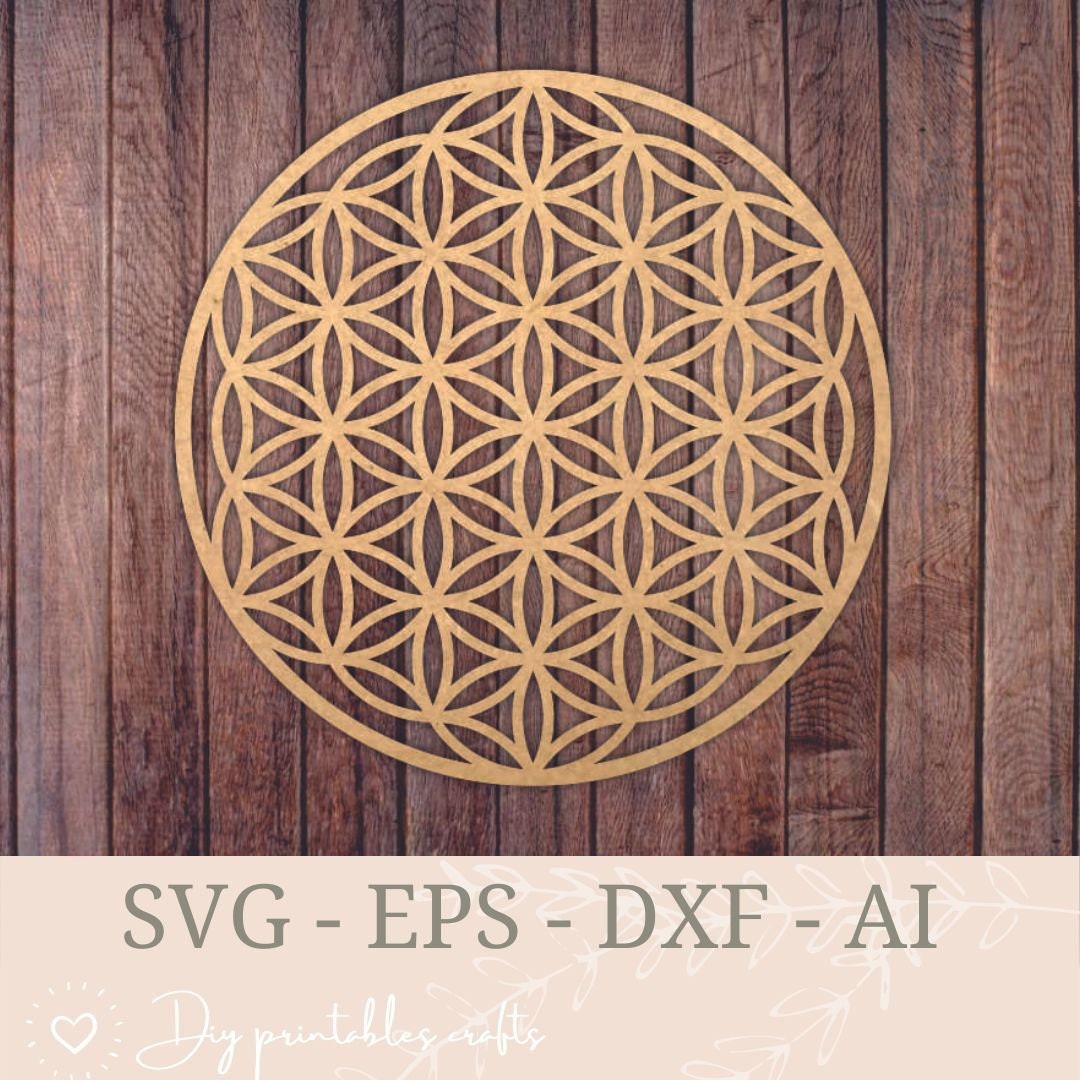 Flower of Life SVG Sacred Geometry Mandala Papercut File, Life's Flower ...