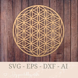 Flower of Life SVG Sacred Geometry Mandala Papercut File, Life's Flower ...