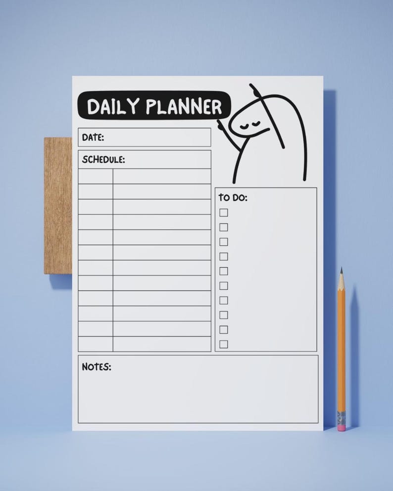 Daily Planner Template | Doodle Schedule, To-do List (canva, Printable ...