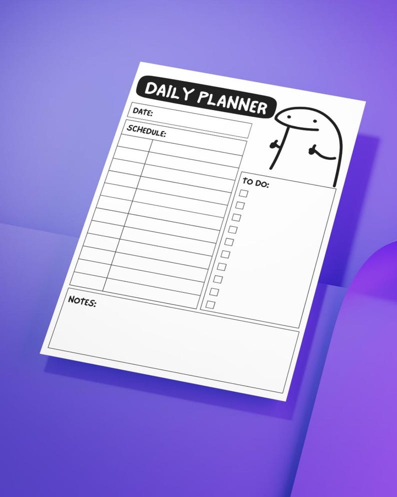 Daily Planner Template | Doodle Schedule, To-do List (canva, Printable ...