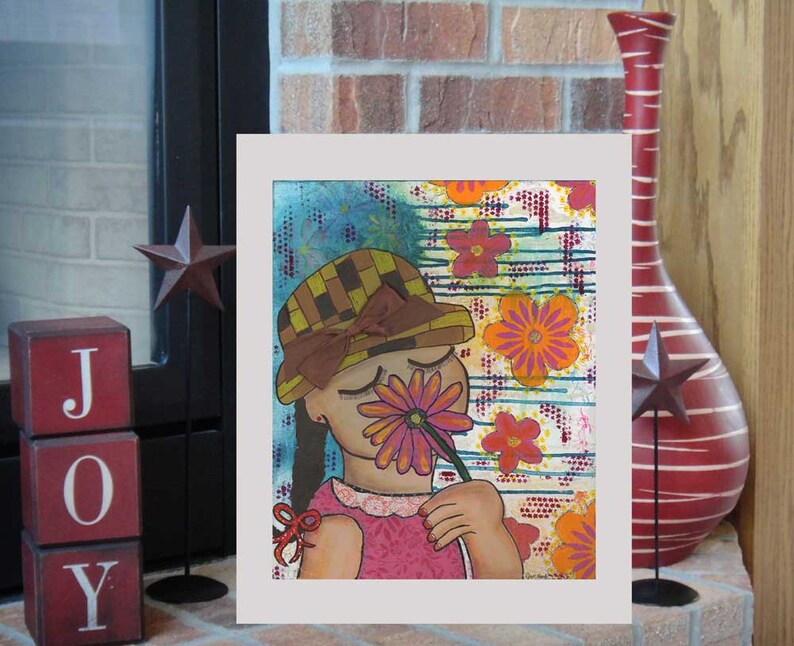 Little Girl With Flower Fine Art Print - Etsy