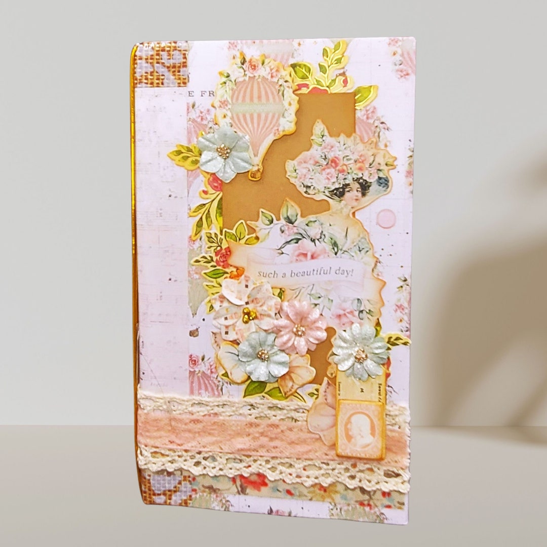 Pink Floral Chunky Junk Journal, Gift for Mom, Daughter, Sister ...