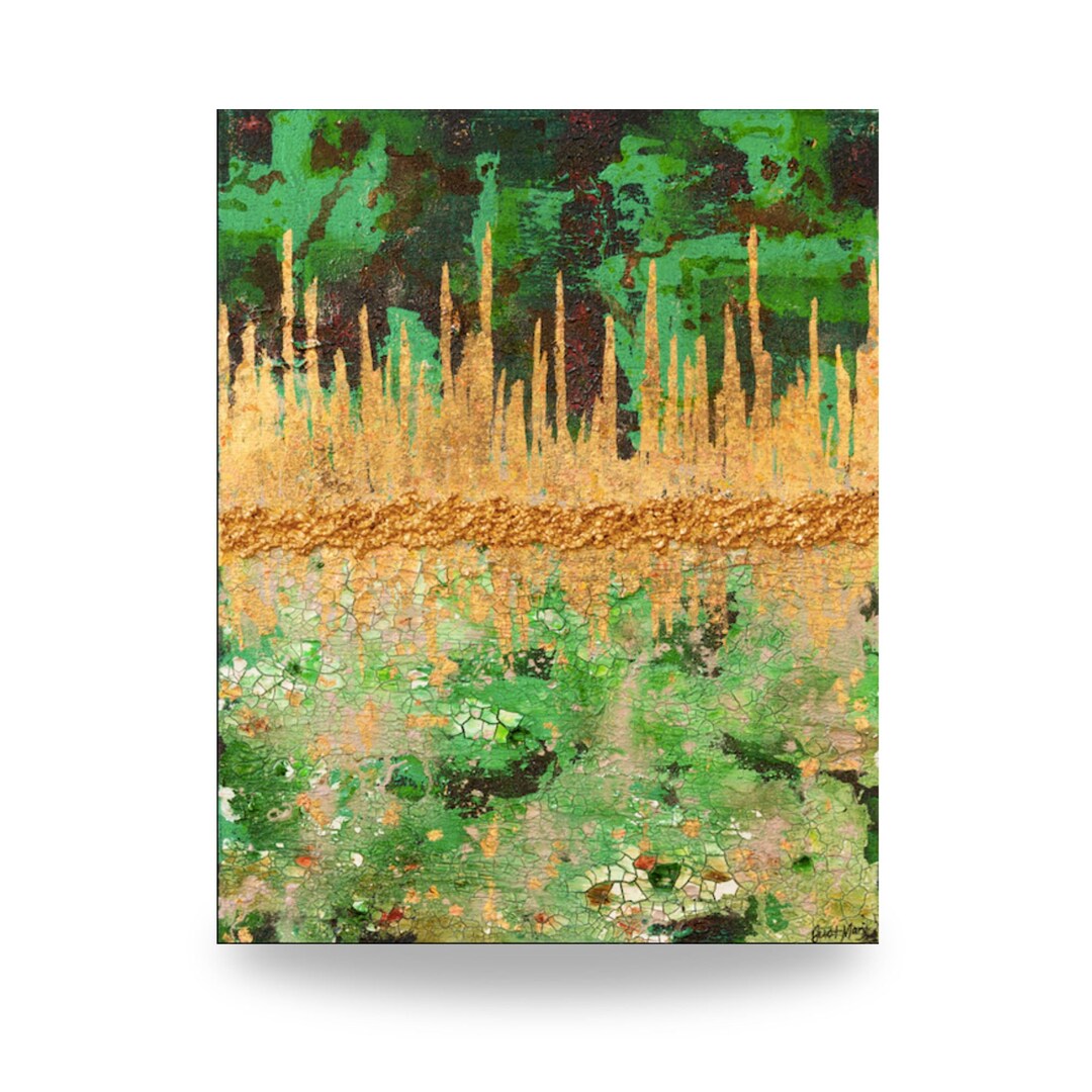 The Pond Abstract Painting With Nature Elements for Home or Office - Etsy
