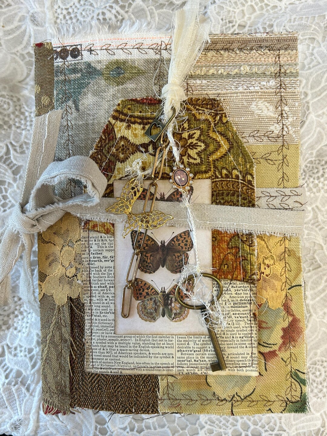 Handmade Junk Journal, Vintage Style Chunky Junk Journal With Butterfly ...