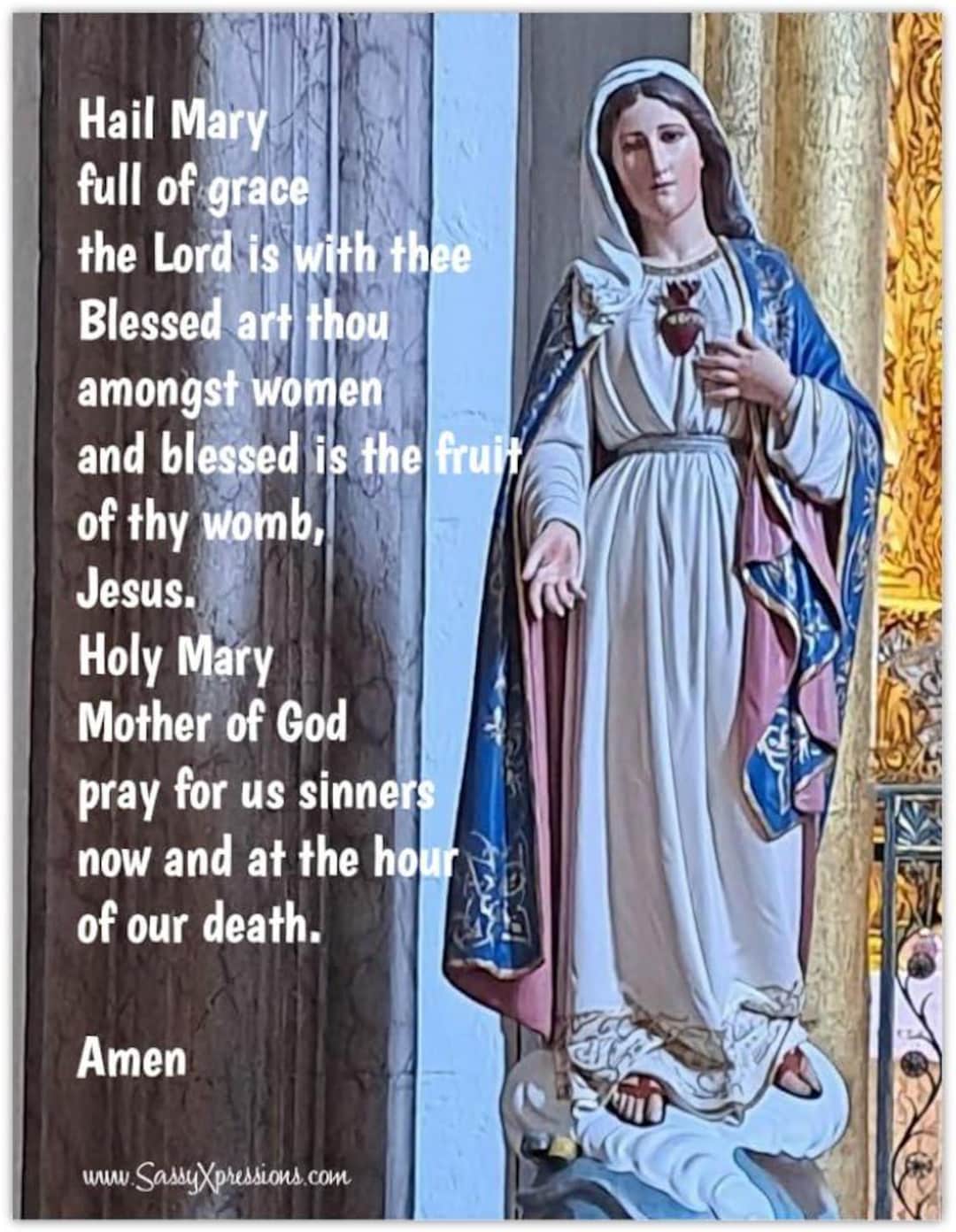 Hail Mary Prayer Magnet Refrigerator Magnet Magnetic Greeting Card - Etsy