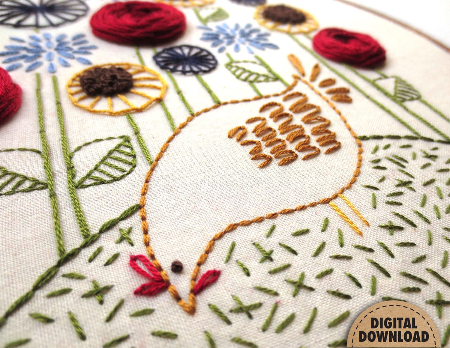 Chicken Embroidery Pattern Hen Embroidery Autumn Embroidery - Etsy