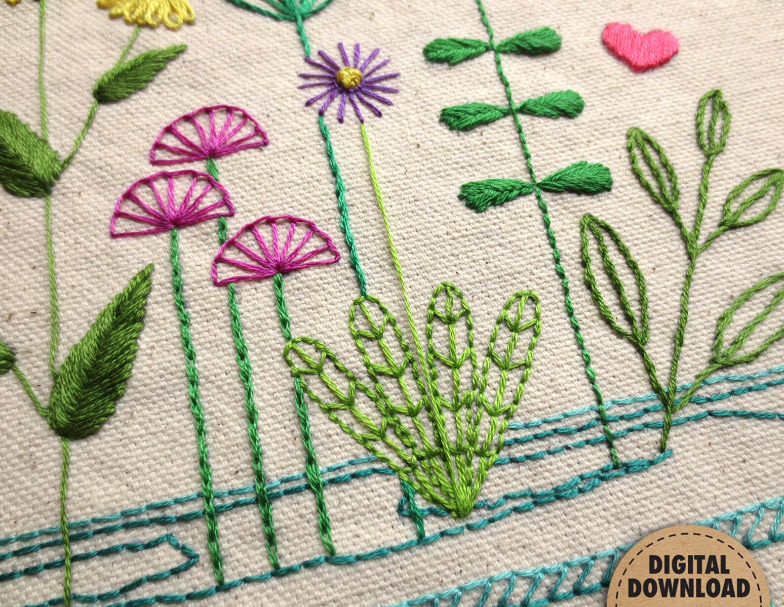 Floral Embroidery Pattern Retro Embroidery Design Vintage - Etsy UK