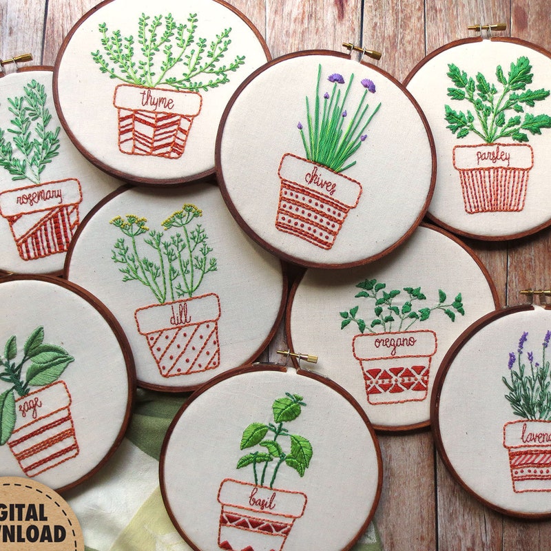 Herb Embroidery - Etsy