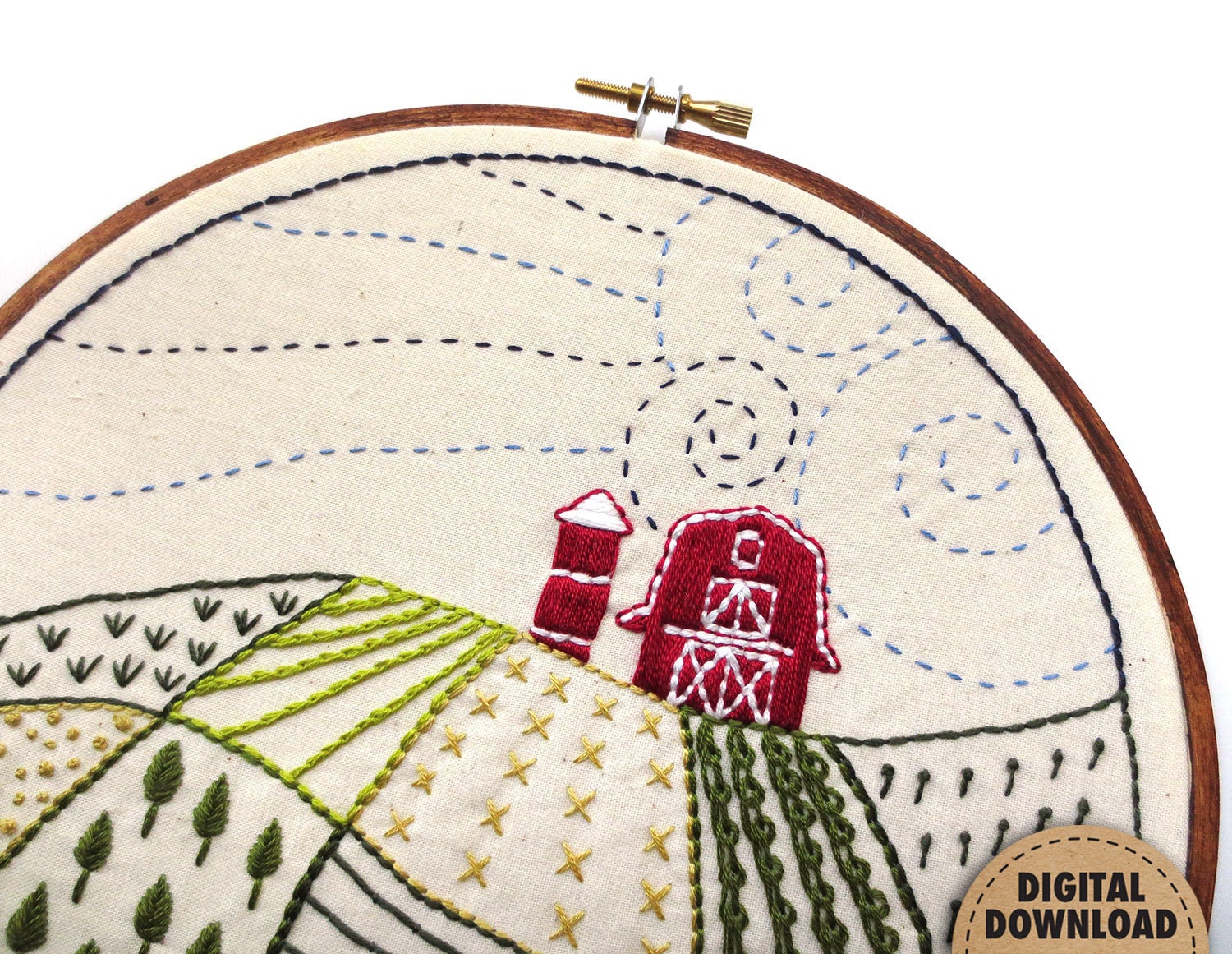 Farmland Embroidery Pattern Farm Art Barn Embroidery - Etsy