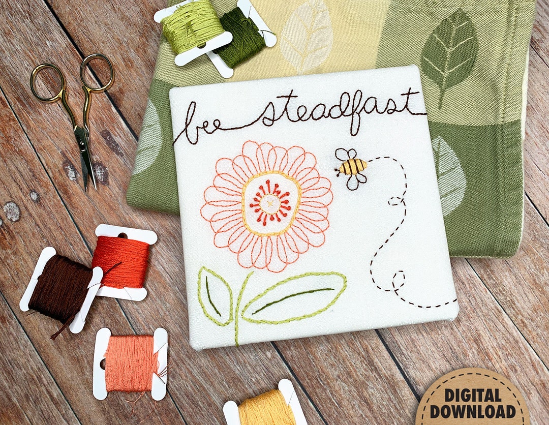 Bee Steadfast, Bee Embroidery Pattern, Beginner Embroidery, Hand Embroidery, Bumblebee, Honey ...