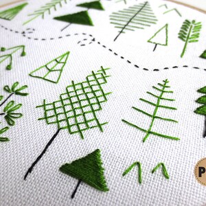 Forest, Beginner Embroidery Pattern, Scandinavian Modern, Folk Art ...