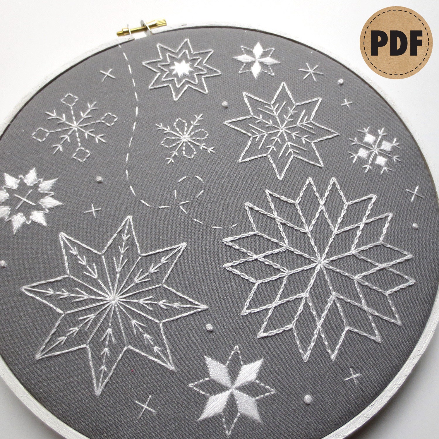 Snowflake Embroidery Pattern Downloadable Pattern - Etsy