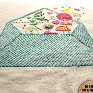 Floral Embroidery, Letter Writing, Modern Embroidery Pattern, Hand ...