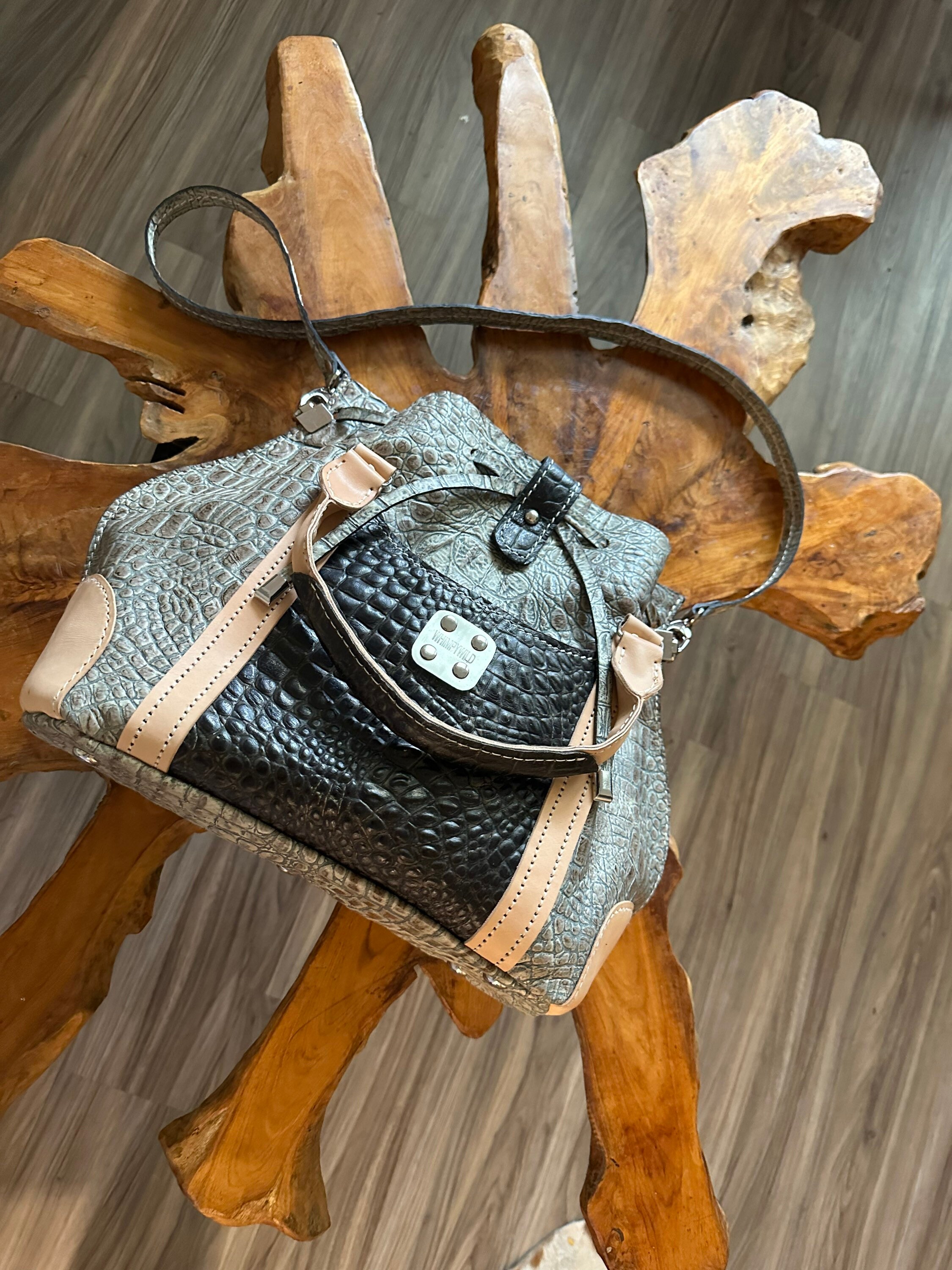 The Three Pocket Drawstring Tote, Drawstring Leather Purse, Embossed ...