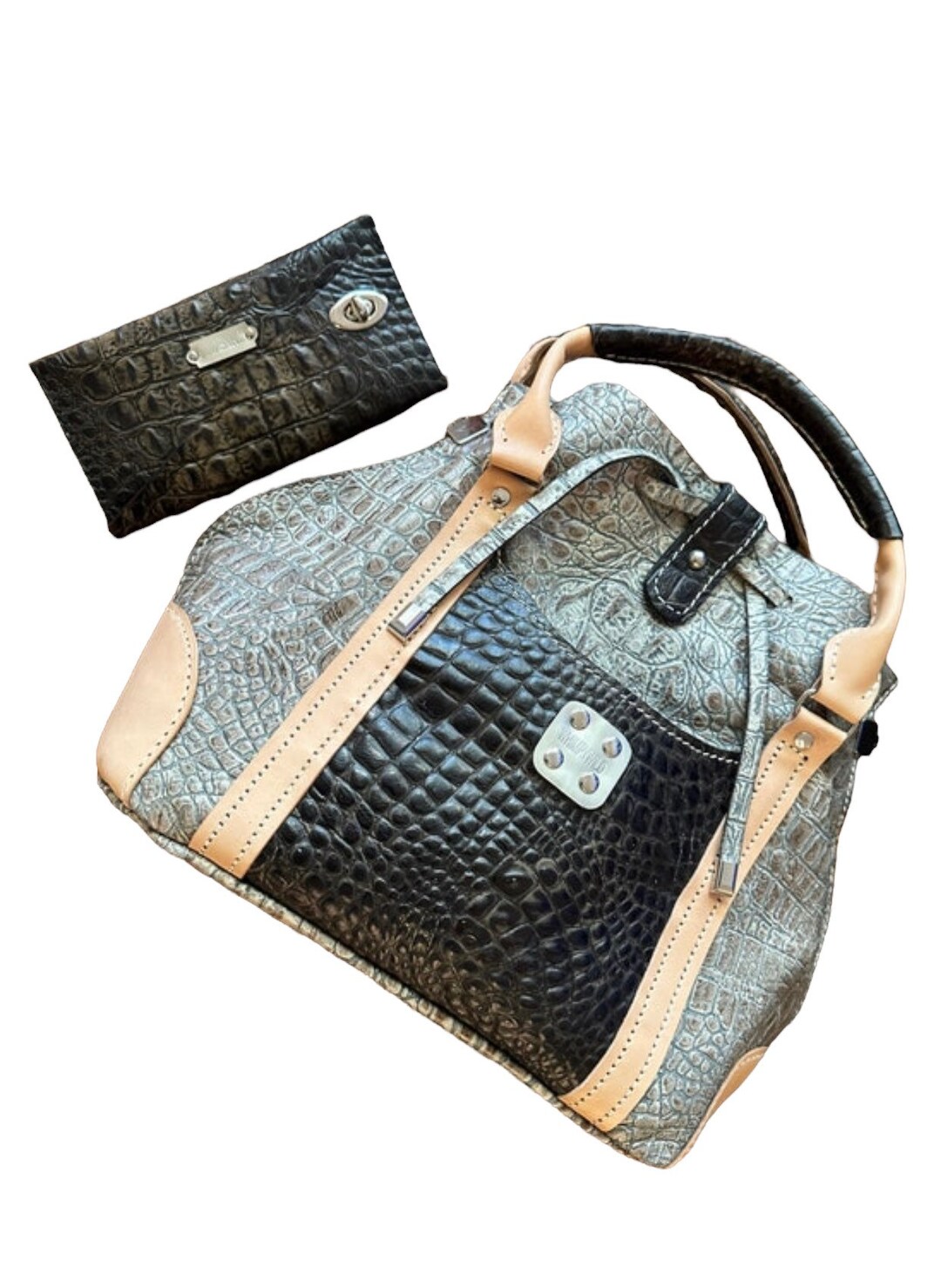 The Three Pocket Drawstring Tote, Drawstring Leather Purse, Embossed ...