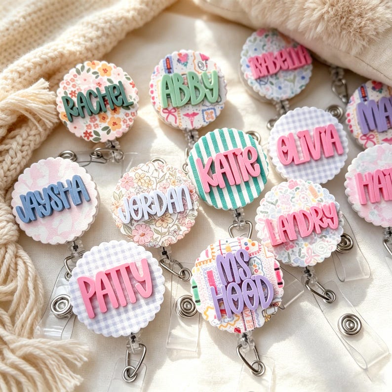 Faith Badge Reels, Camo Christian Badge Reel, Preppy Gingham Badge ...