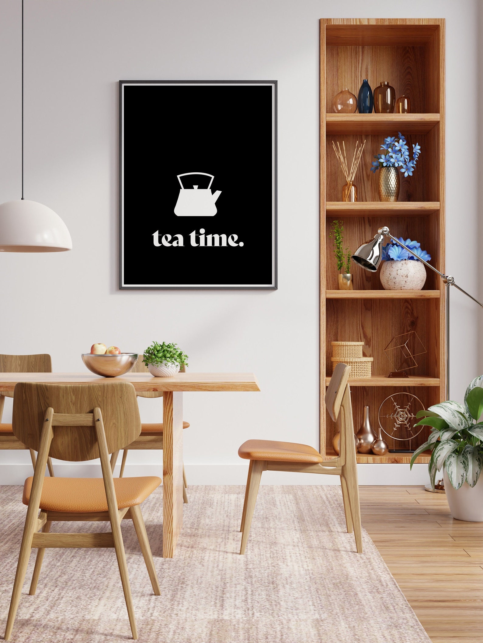 Printable Art Tea Time, Black Background Team Time Art, Tea Wall Art ...