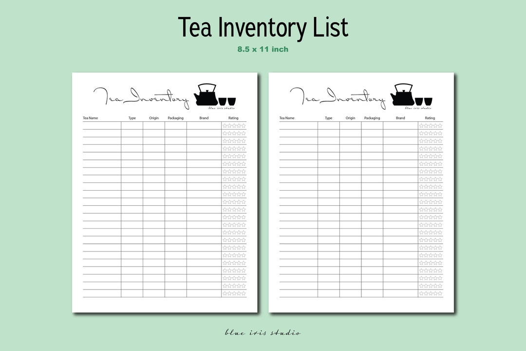 Tea Inventory Tracker, Tea Collection, Tea Inventory List, Digital File ...