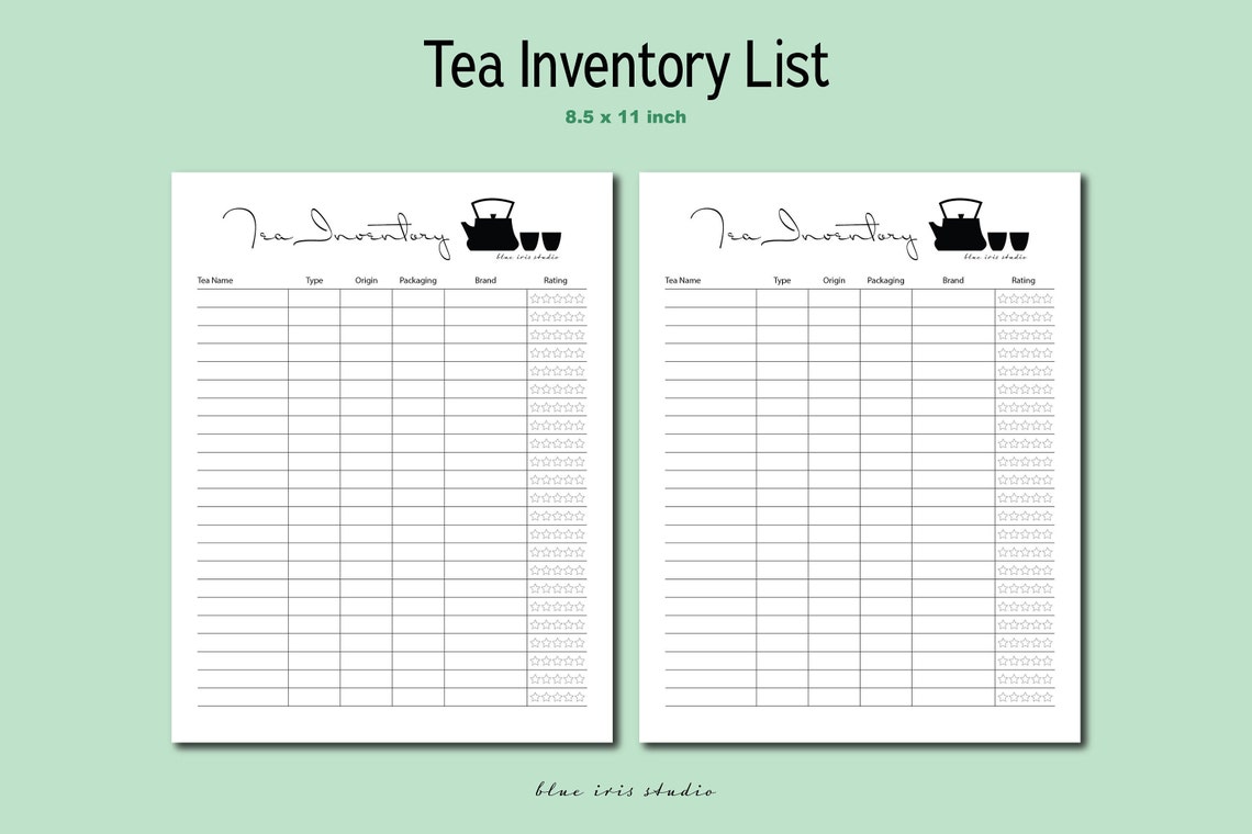 Tea Inventory Tracker, Tea Collection, Tea Inventory List, Digital File ...