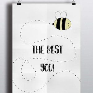 Bee the Best You Inspirational Printable Art Instant Digital - Etsy