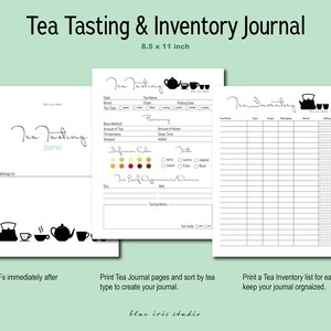 Tea Tasting Journal, Tea Inventory List, Tea Tracker, Digital File, Tea ...