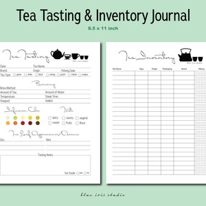 Tea Tasting Journal, Tea Inventory List, Tea Tracker, Digital File, Tea ...