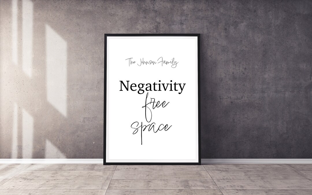 Personalized Negativity Free Space Wall Art, Custom Art Print ...