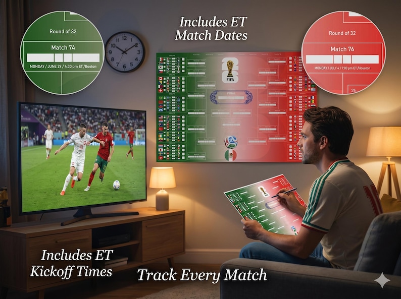 FIFA World Cup 2026 Wall Chart | Mexico Edition Match Schedule Tracker ...