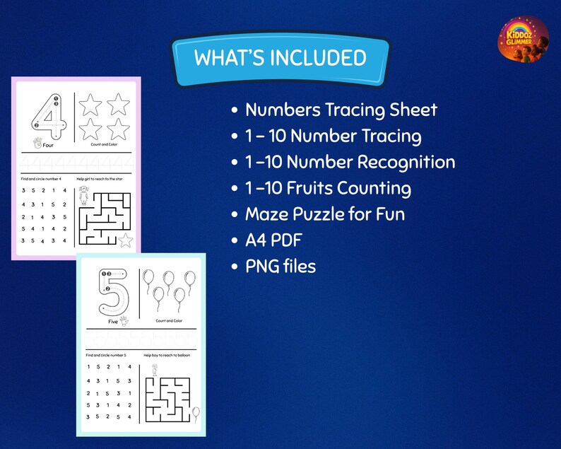 Number Tracing Worksheets 1-10 | Preschool Count & Color Activities ...