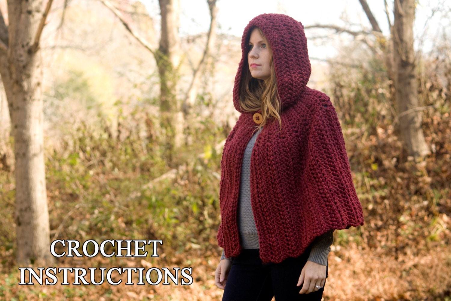 CROCHET PATTERN Hooded Cape Pattern, Crochet Cloak Pattern, Red Riding ...