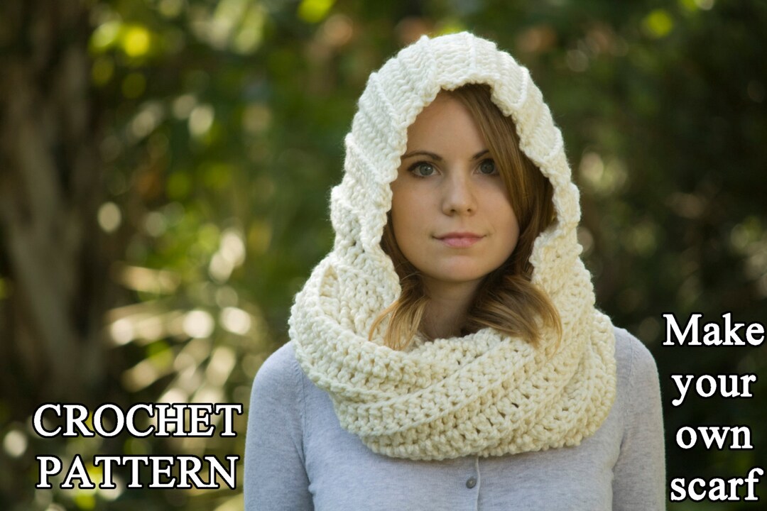 CROCHET PATTERN Hooded Scarf Pattern, Crochet Scoodie Instant Download ...