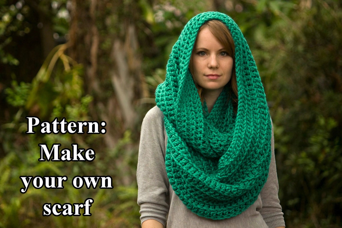 CROCHET PATTERN Oversized Infinity Scarf Pattern Hooded Cowl - Etsy