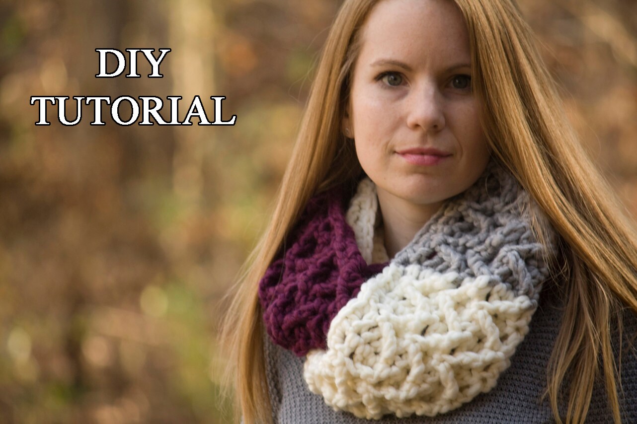 CROCHET PATTERN Chevron Infinity Scarf Pattern Colorblock - Etsy