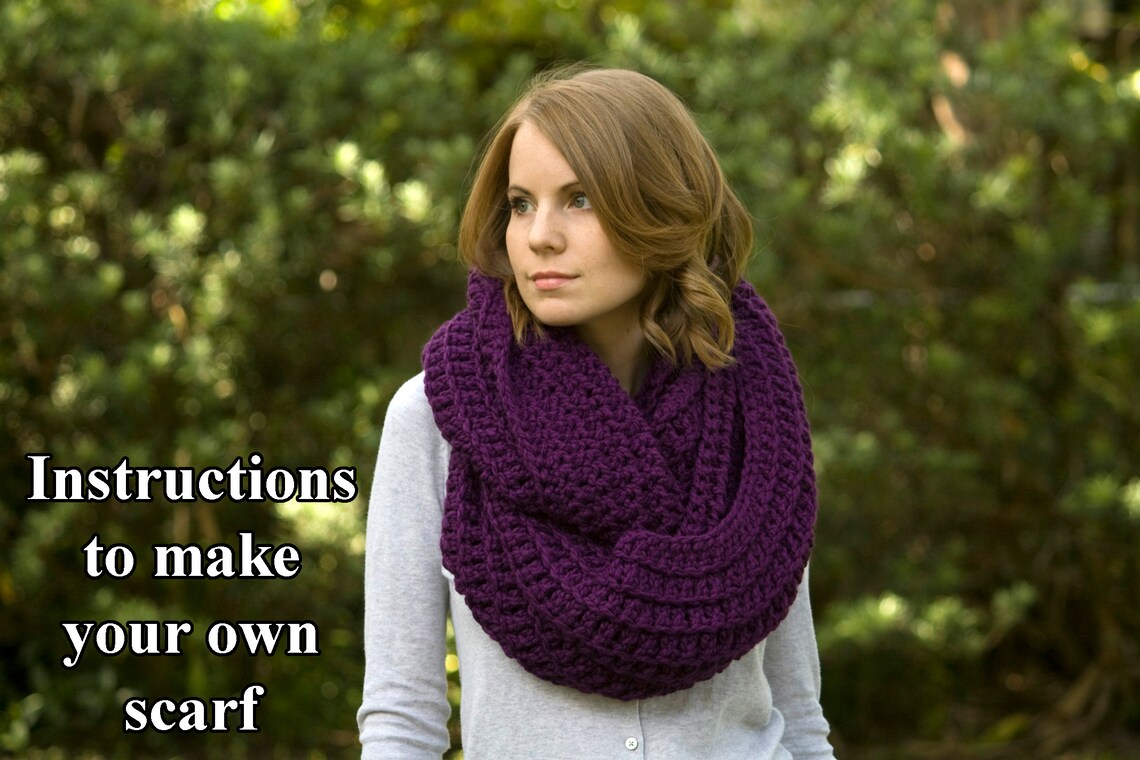 CROCHET PATTERN Oversized Infinity Scarf Pattern Hooded Cowl - Etsy