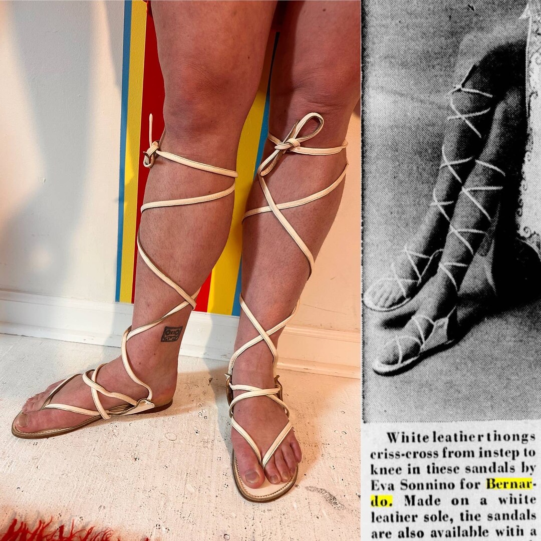 1970s Vintage Gladiator Sandal Size 7 White Leather Lord & Taylor ...