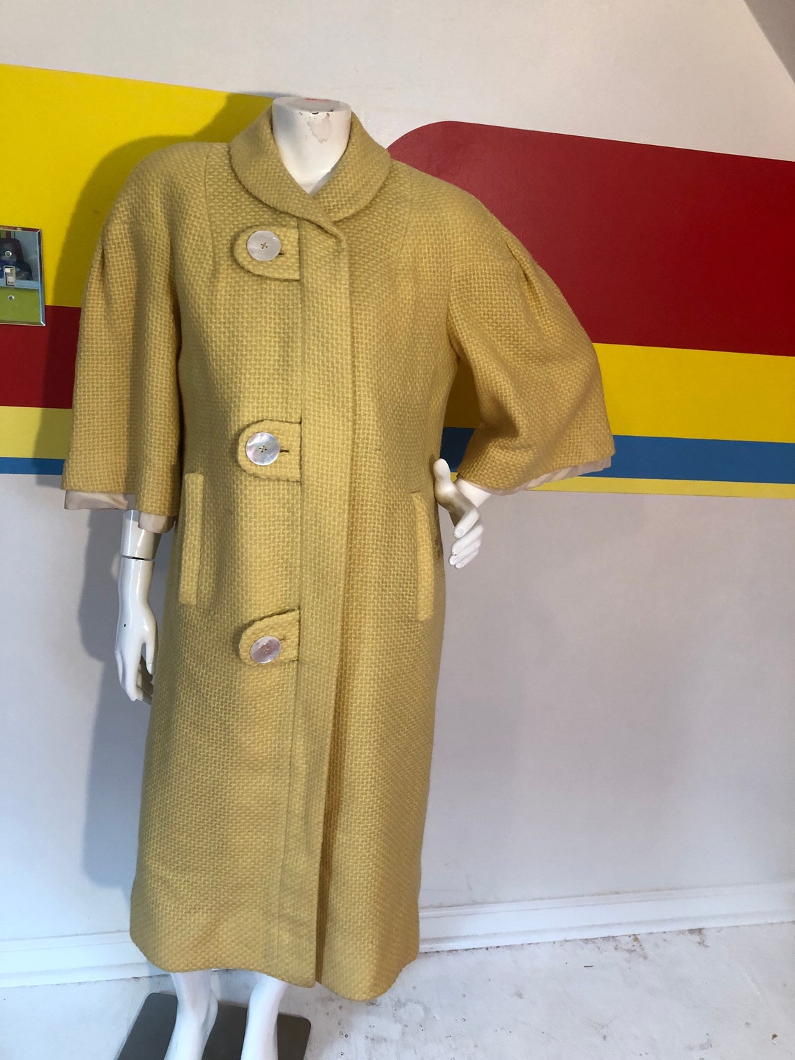 1960s Vintage Forstmann Wool Yellow Car Coat Sz M - Etsy