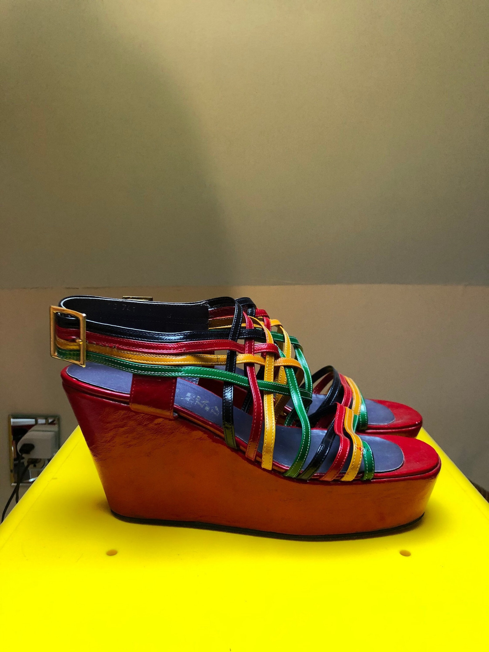 1970s Vintage Rainbow Platform Wedges Sandals by Shoe Biz Jerry Edouard ...