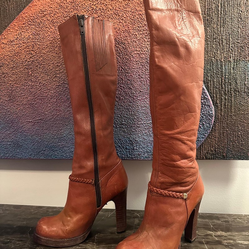 Vintage Platform Brown - Etsy