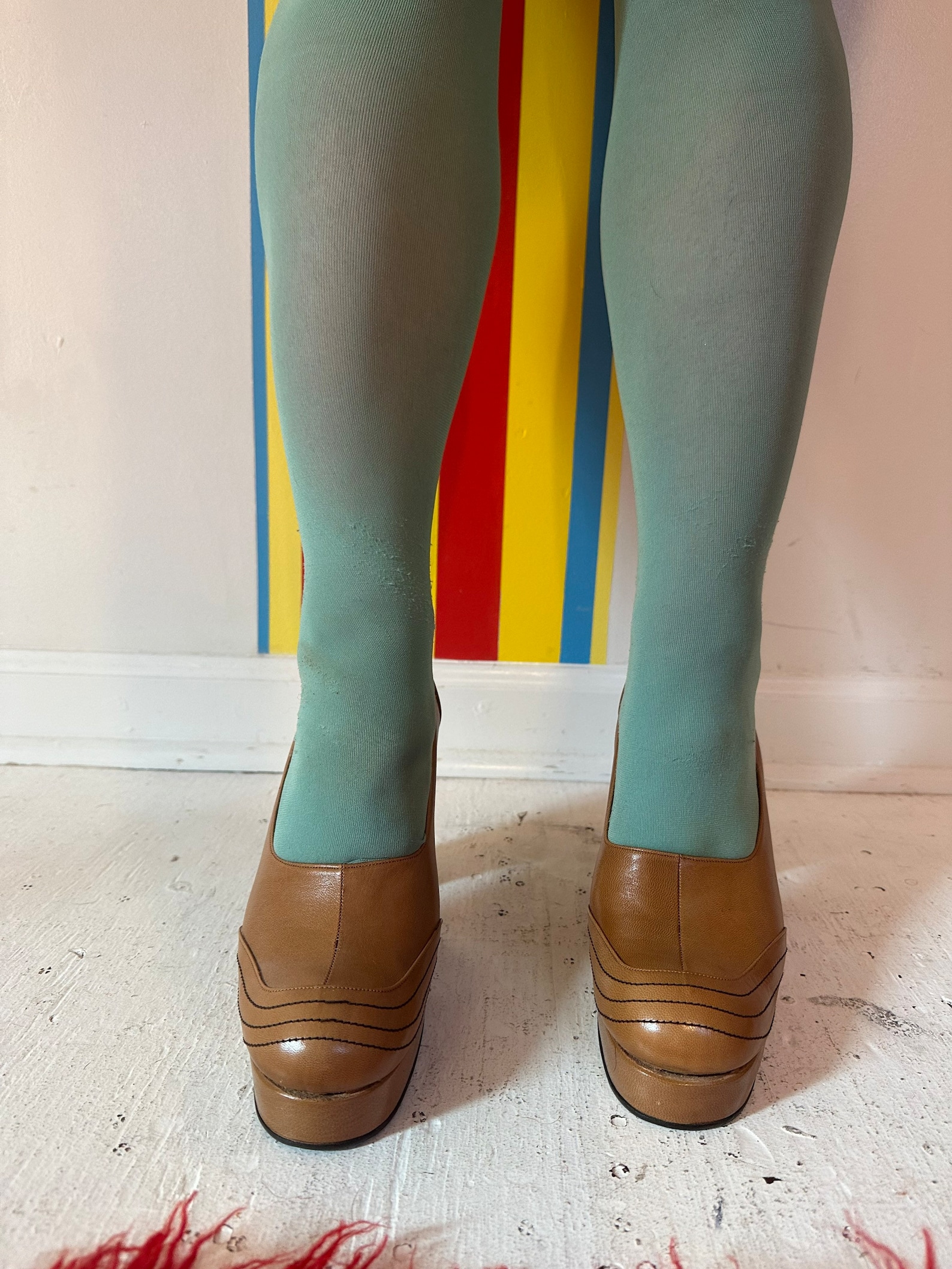 1970s Vintage Caramel Tan Platform Shoes Sz 9 Leather Disco Party by ...