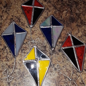 Two Color Stained Glass Kite - Etsy