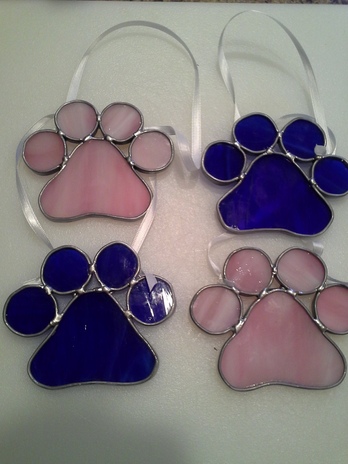 Stained Glass Paw Print - Etsy UK