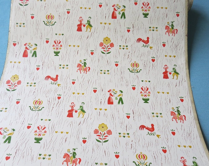 Vintage 1950s Contact Paper | Pennsylvania Dutch Con-tact Paper | Shelf ...