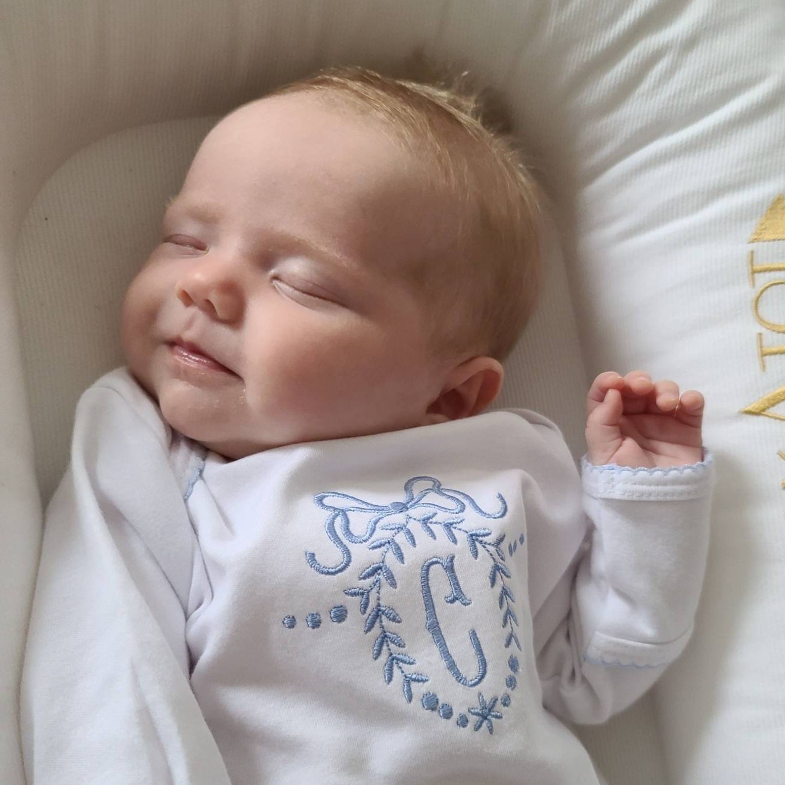 Picot Trimmed Heirloom Laurel Frame Monogrammed Baby Girl or | Etsy