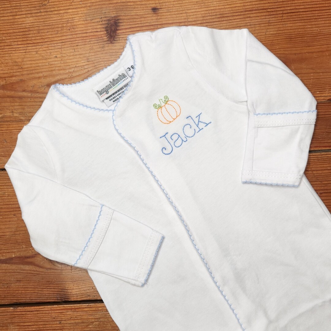 Halloween Baby Gown, Monogrammed Baby Footie, Coming Home From Hospital ...