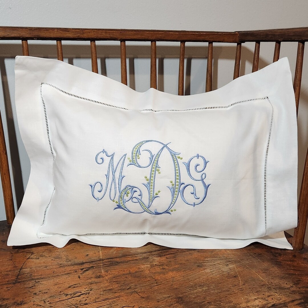 Monogrammed Baby Pillow, Personalized Crib Pillow, Embroidered Nursery ...