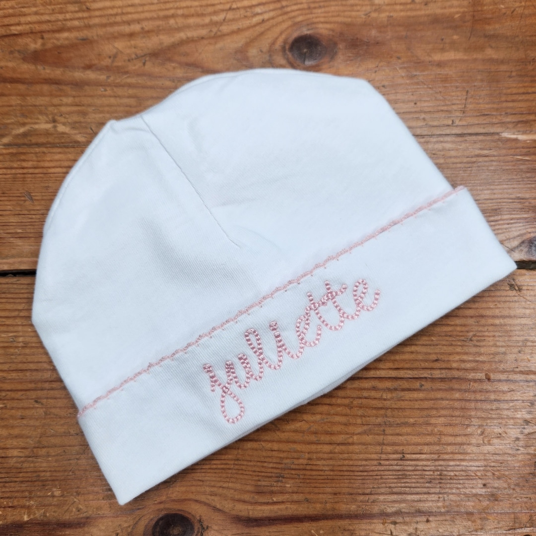 Monogrammed Baby Name Hat, Personalized Newborn Hat, Coming Home Hat ...