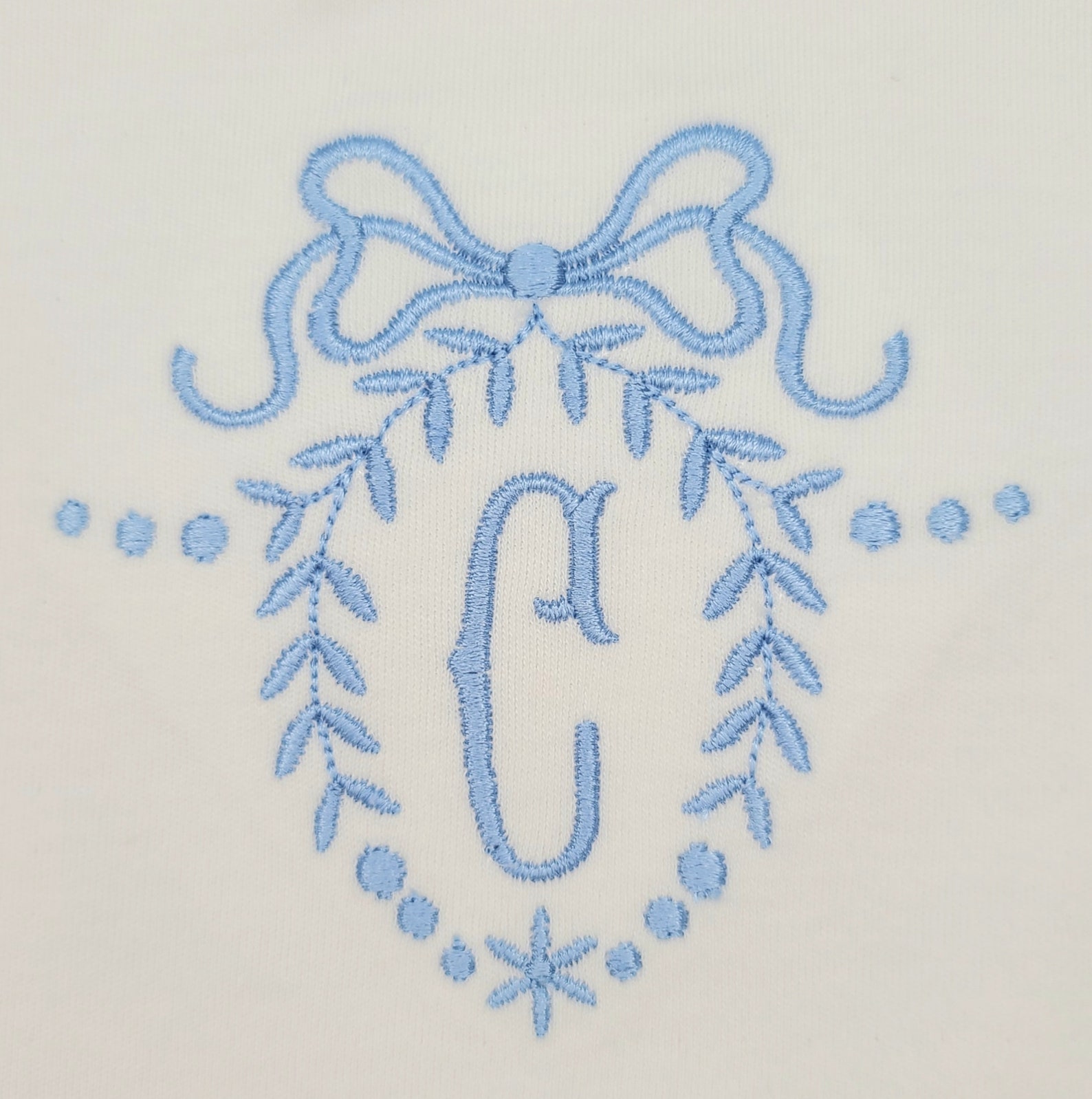 Picot Trimmed Heirloom Laurel Frame Monogrammed Baby Girl or | Etsy