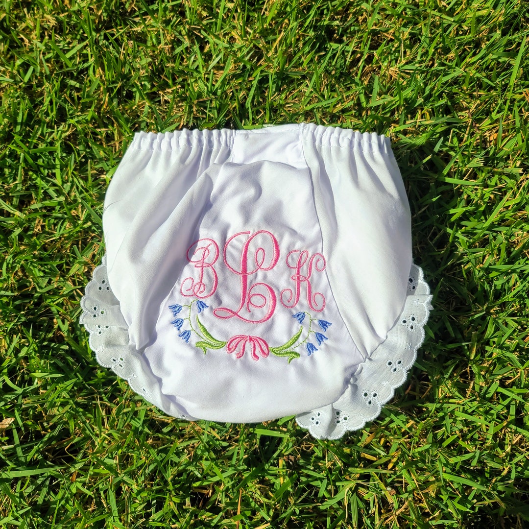 Monogrammed Bloomers, Baby Girl Bloomers, Floral Girl Bloomers ...